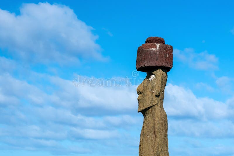 Moai Standing at Easter Island with Blue Sky Editorial Photography ...