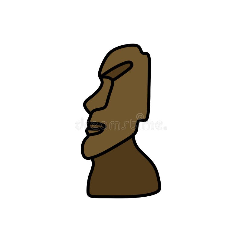 Moai Statue Doodle Icon, Vector Color Line Illustration Stock Vector ...