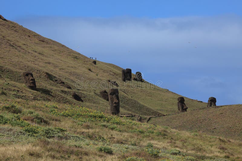 Rano Raraku Quarry Easter Island (Rapa Nui) Chile Stock Image - Image ...