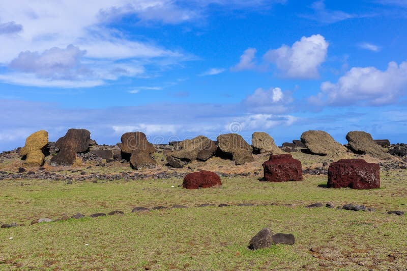 Moai fallen face down stock photo. Image of travel, moai - 73849156