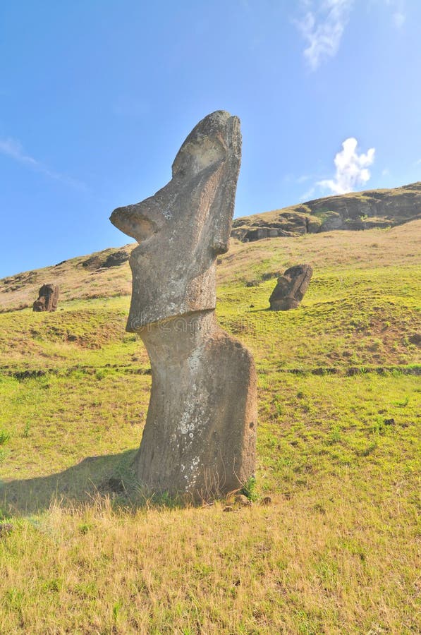 Moai Statues Abandoned on the Slopes of the Rano Raraku on Easter ...