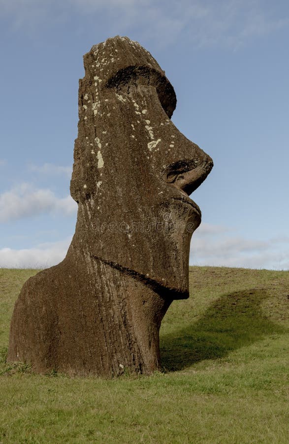 Moai Statues on Easter Island at the Rano Raraku Quarry Stock Photo ...