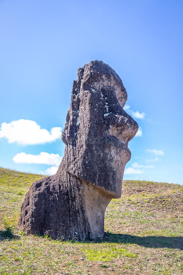 Moai Statues of Rano Raraku Volcano Quarry - Easter Island, Chile Stock ...