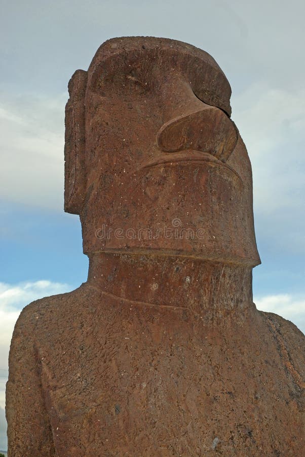 Moai Stone Statue at Rapa Nui - Easter Island Stock Photo - Image of ...