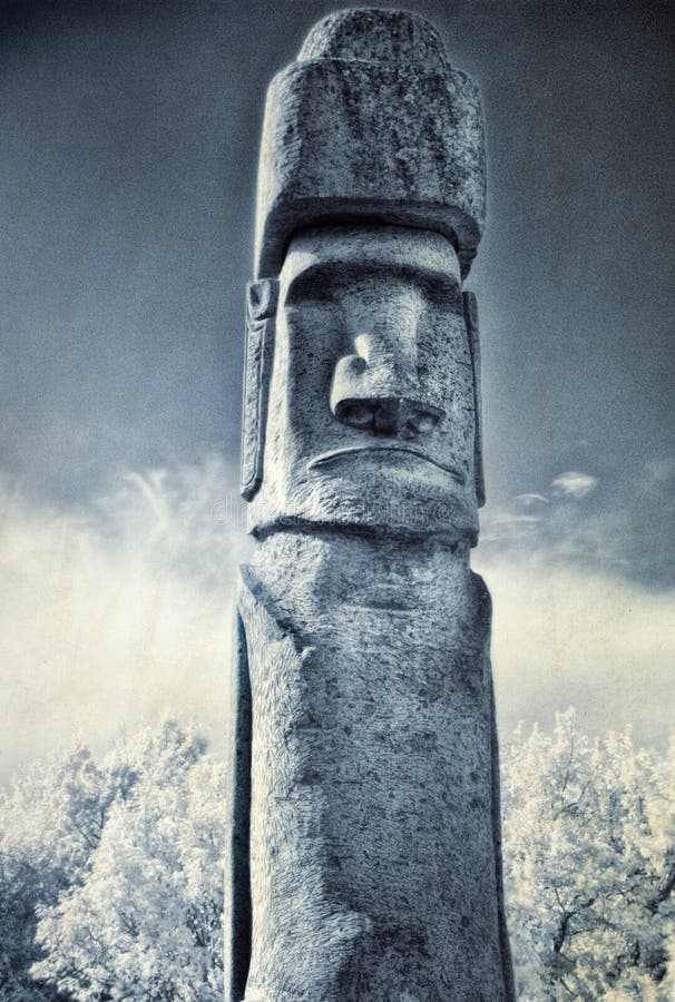 Easter Island Moai statue stock image. Image of face, sculpted - 6311157