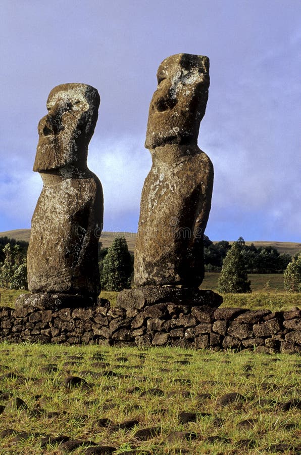Moais- Easter Island, Chile Stock Photo - Image of locations ...