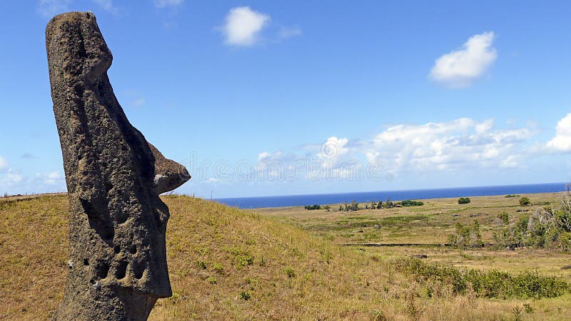 Moais on Easter Island, Rapa Nui, Chile Stock Image - Image of figure ...
