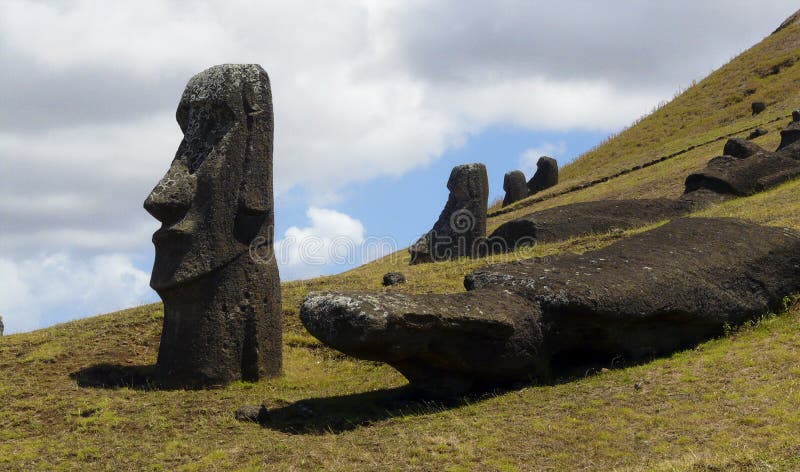 Moais on Easter Island, Rapa Nui, Chile Stock Image - Image of ...