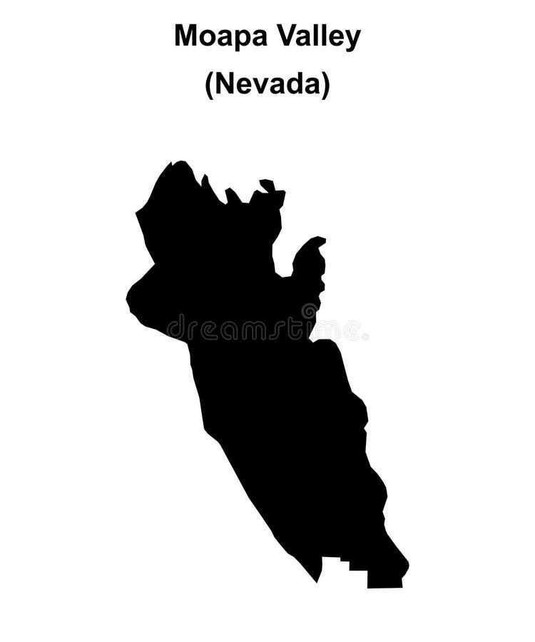 Moapa Valley outline map stock vector. Illustration of borders - 387578272