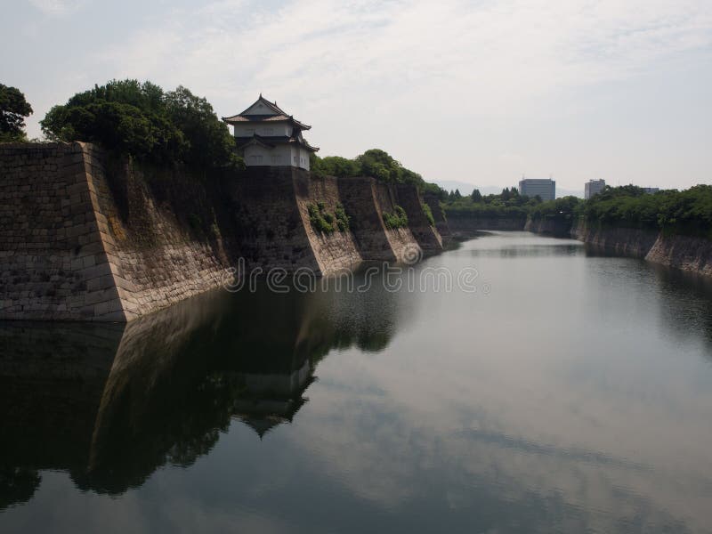 Moat Around Castle in Osaka Stock Photo - Image of stone, water: 81804608