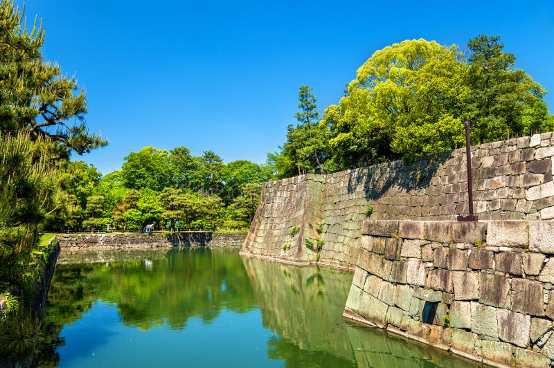 Moat of Nijo Castle in Kyoto Stock Image - Image of moat, landmark ...