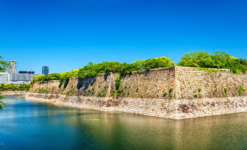 Moat of Osaka Castle in Japan Stock Image - Image of landscape, asia ...