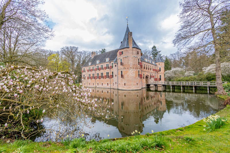 Moat with Reflection in the Water Surrounding Het Oude Loo Castle with ...