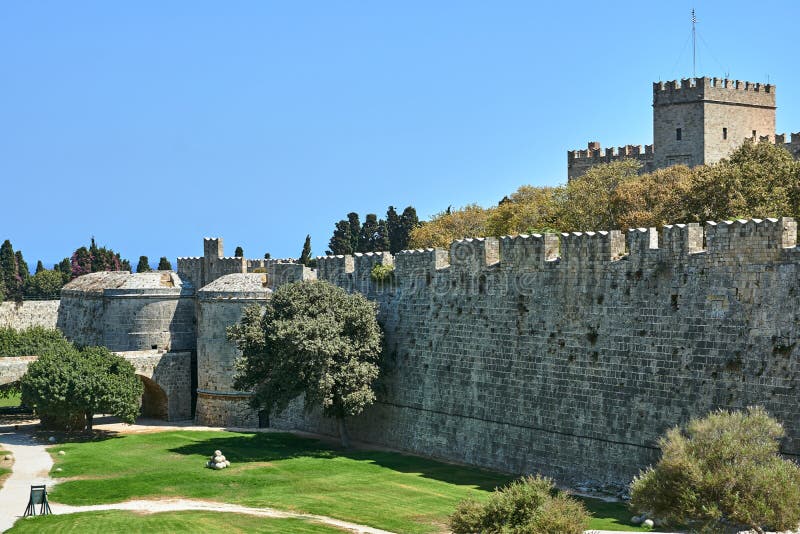 The Moat and Turrets of the Medieval Castle of the Joannite Order Stock ...