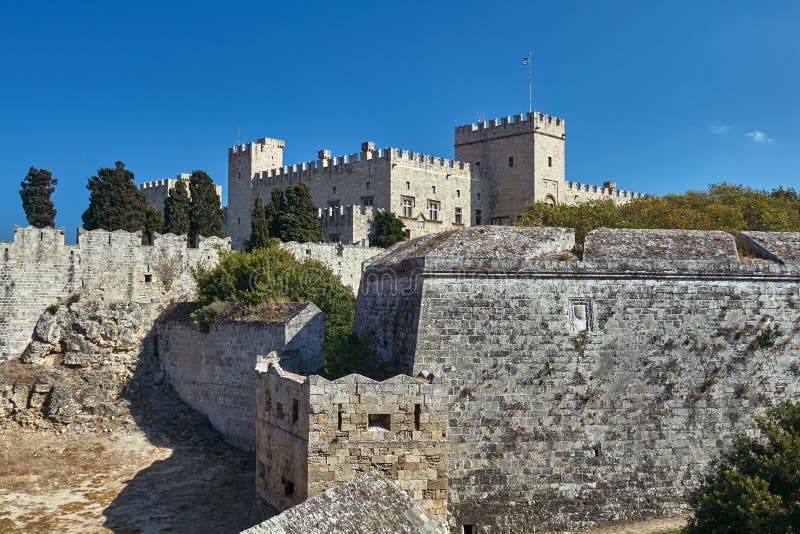 The Moat and Turrets of the Medieval Castle Stock Image - Image of city ...