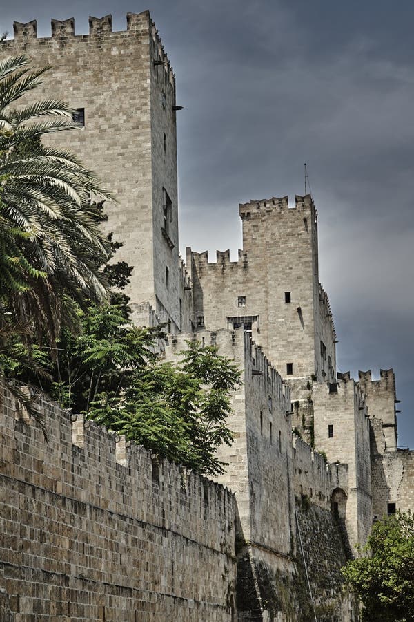 The Moat and Turrets of the Medieval Castle Stock Image - Image of ...