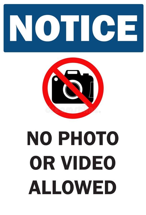 No Photo Allowed Notice No Photography No Videography Mobile Camera ...
