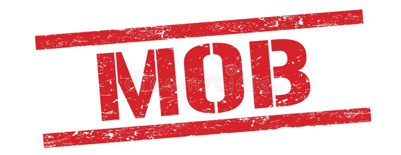 MOB Text on Red Vintage Lines Stamp Stock Illustration - Illustration ...