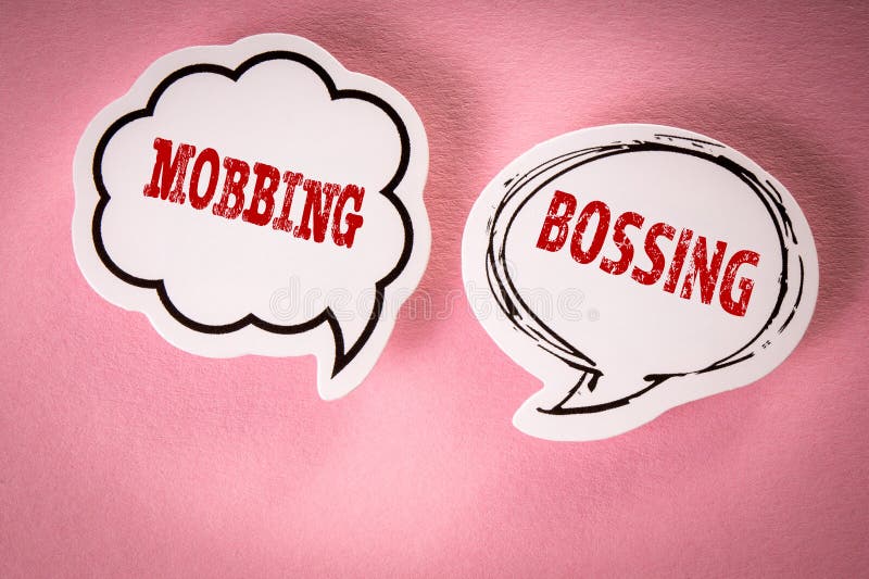 Mobbing and Bossing Concept. Speech Bubbles with Text Stock Image ...