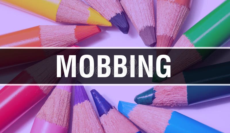 Mobbing Concept Banner with Texture from Colorful Items of Education ...