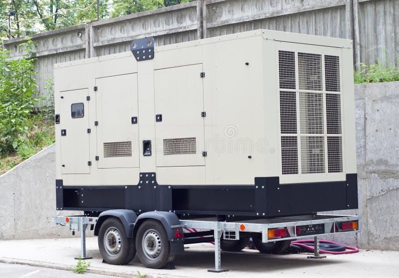 Mobiele Diesel Reservegenerator Voor De Bureaubouw Stock Foto - Image ...