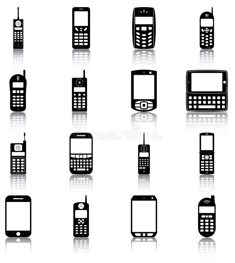Het Mobiele Pictogram Van De Telefoon Vector Illustratie - Illustration ...