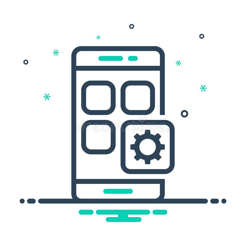 Black Mix Icon for Mobil App, Setting and Smartphone Stock Vector ...