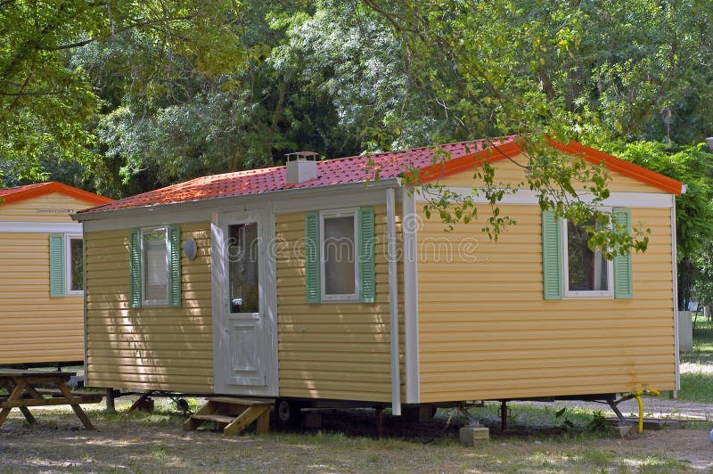 Mobil-Haus in Einem Campingplatz Stockbild - Bild von wohnung, geschäft ...