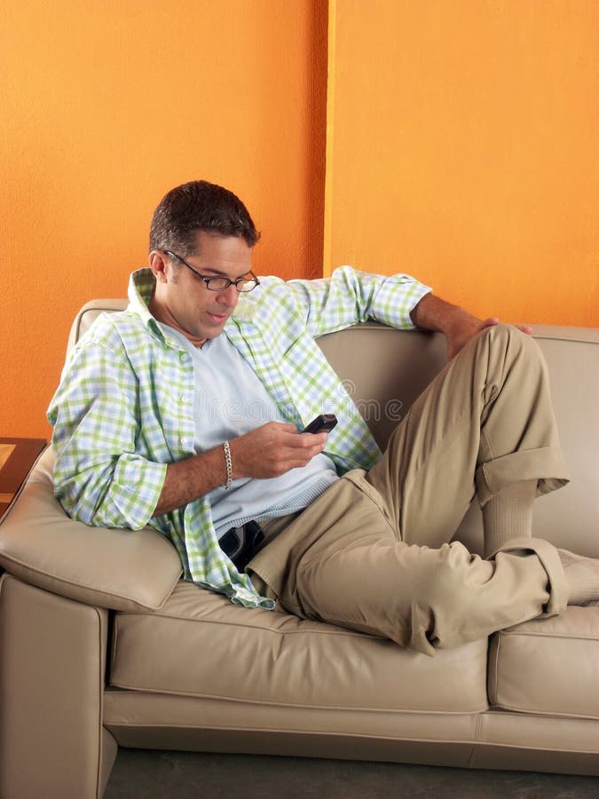 Mobil at home. stock photo. Image of relaxed, portrait - 18052632