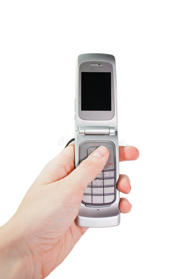 Mobil phone in hand stock image. Image of white, cell - 13565647