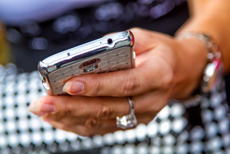 Mobil phone in the hand stock photo. Image of email, industry - 33373674