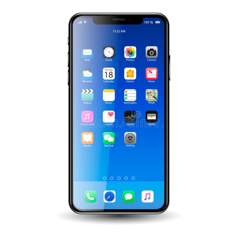 Mobil Phone with Icons editorial photography. Illustration of business ...