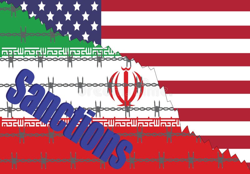 The United States Sanctions Against Iran Stock Vector - Illustration of ...