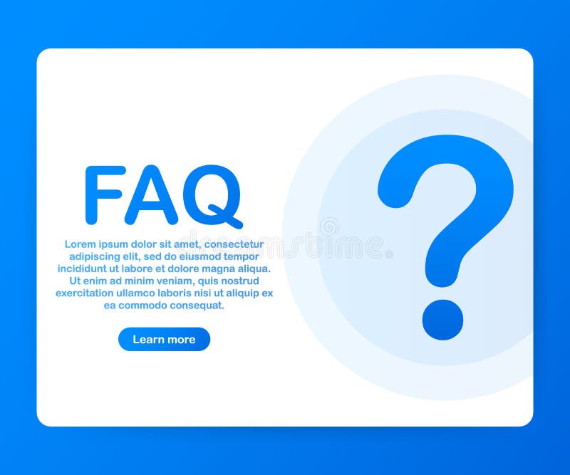 Frequently Asked Questions FAQ Banner. Computer with Question Icons ...