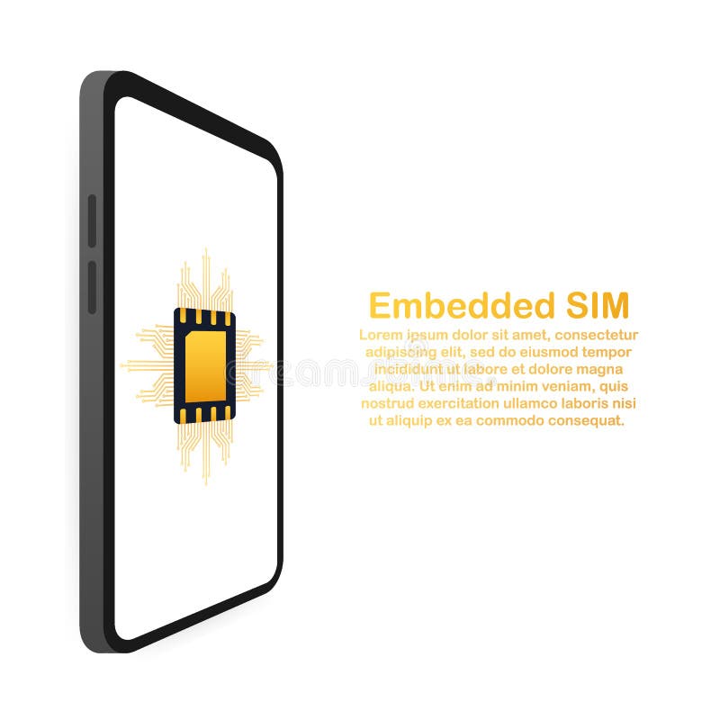 ESIM Embedded SIM Card Icon Symbol Concept. New Chip Mobile Cellular ...