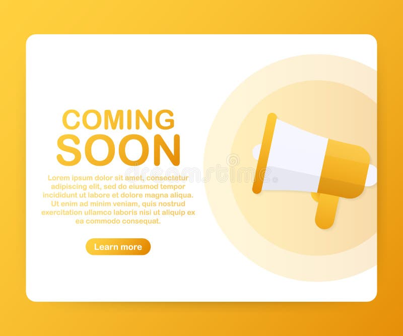 Megaphone Hand, Business Concept with Text Coming Soon. Vector ...