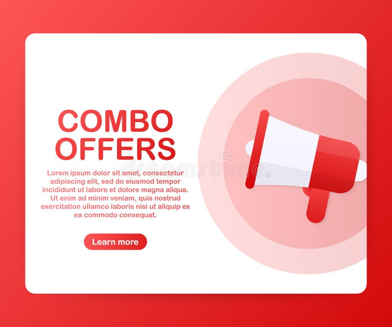 Megaphone Hand, Business Concept with Text Combo Offers. Vector ...