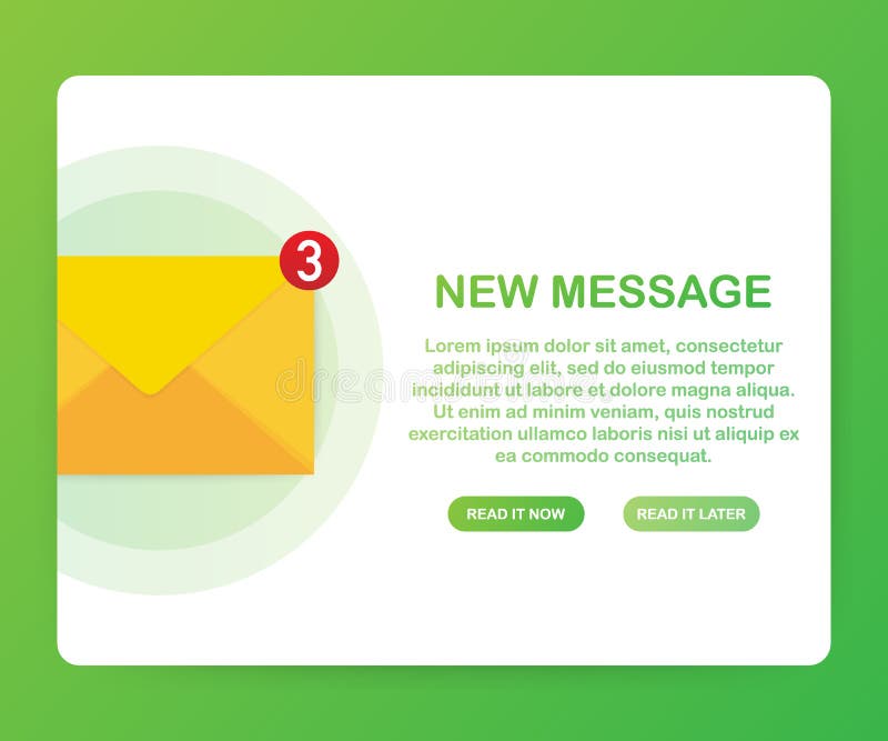Email Notification Concept. New Email. Vector Illustration. Stock ...