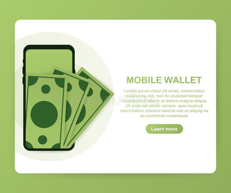 Vector Digital Mobile Wallet Vector Concept Icon. Internet Banking ...
