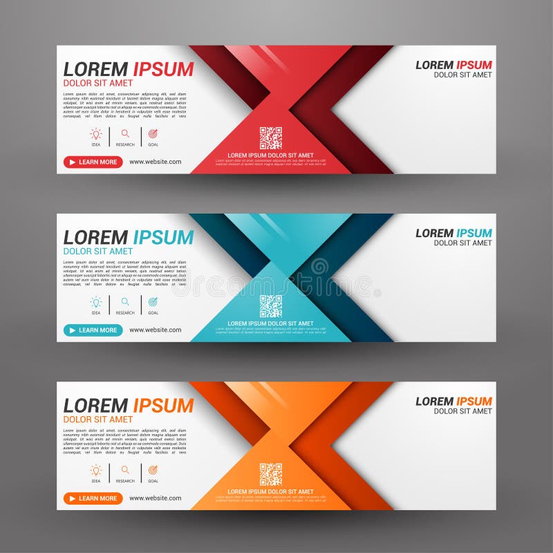 Three Business Banner stock vector. Illustration of design - 137362346