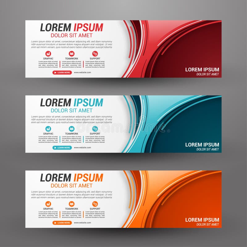 Three Business Banner stock vector. Illustration of design - 137362342