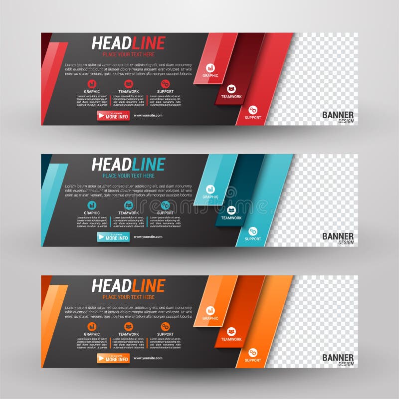 Three Banners Business with Abstract Background Stock Vector ...