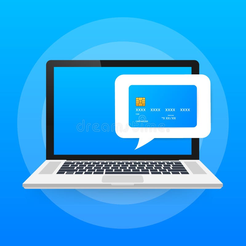 Online Payment on Computer. Financial Accounting, Electronic Payment ...