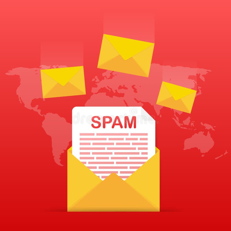 No Spam. Spam Email Warning. Concept of Virus, Piracy, Hacking and ...