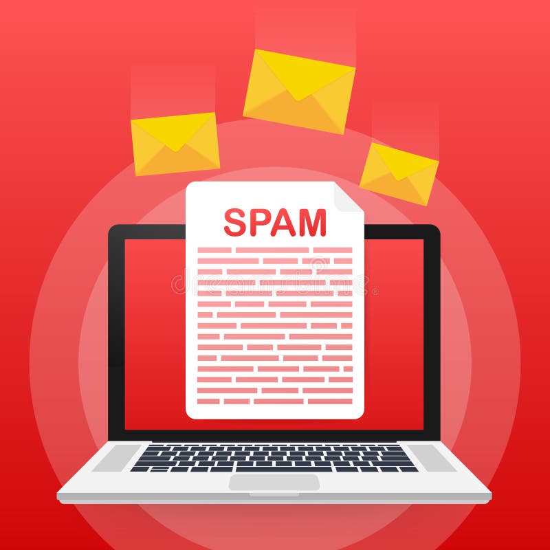 No Spam. Spam Email Warning. Concept of Virus, Piracy, Hacking and ...