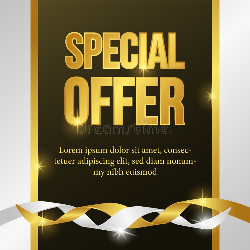 Special Offer Banner Poster Template with Luxury Look with Golden ...