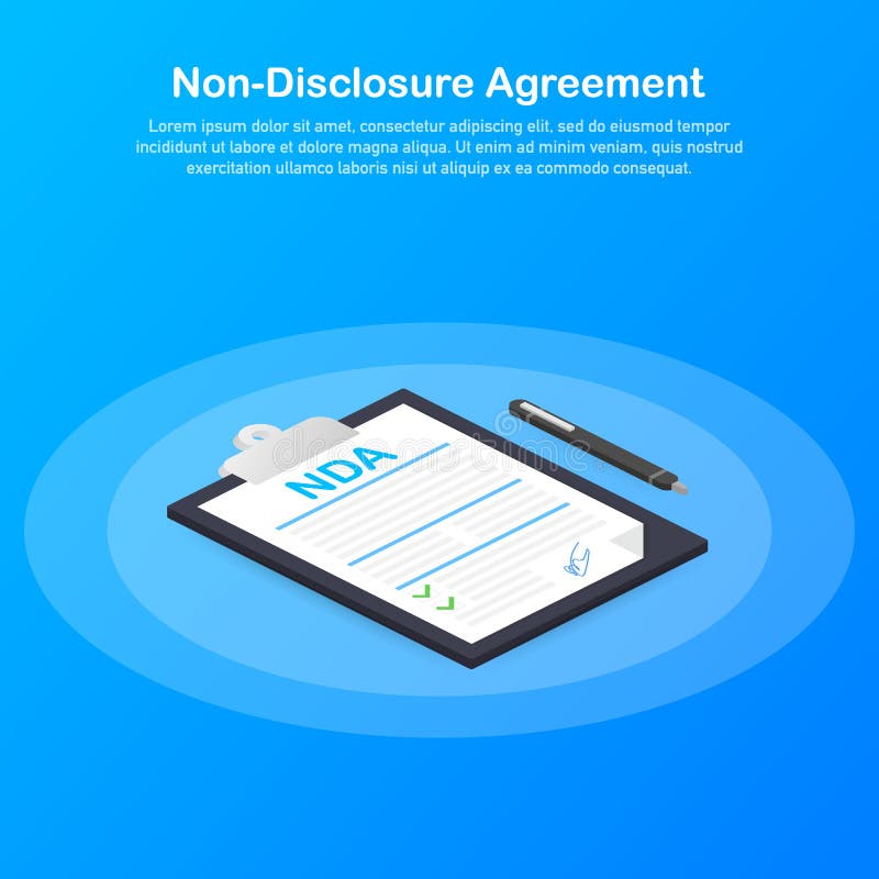 Signing NDA. Non Disclosure Agreement Document. Vector Illustration ...