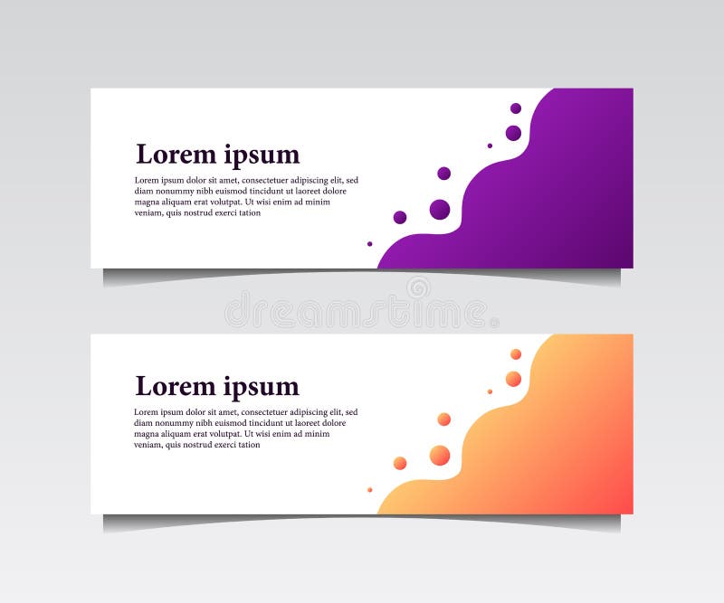 Business Header Banner Gradient Wave Simple Shape Stock Illustration ...