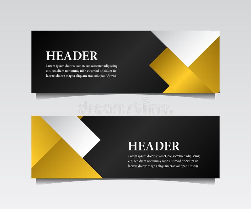 Modern Luxury Header Business with Geometrical Gold Shape Stock ...