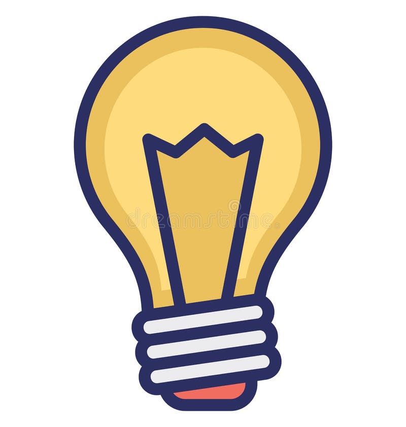 Bright Light Bulb Isolated Vector Icon that Can Easily Modify or Edit ...